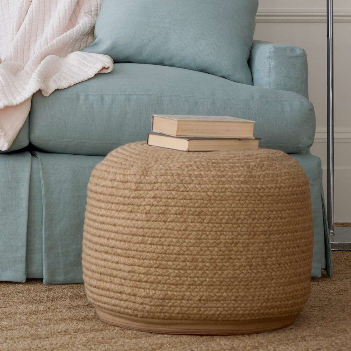 Jute outdoor pouf store